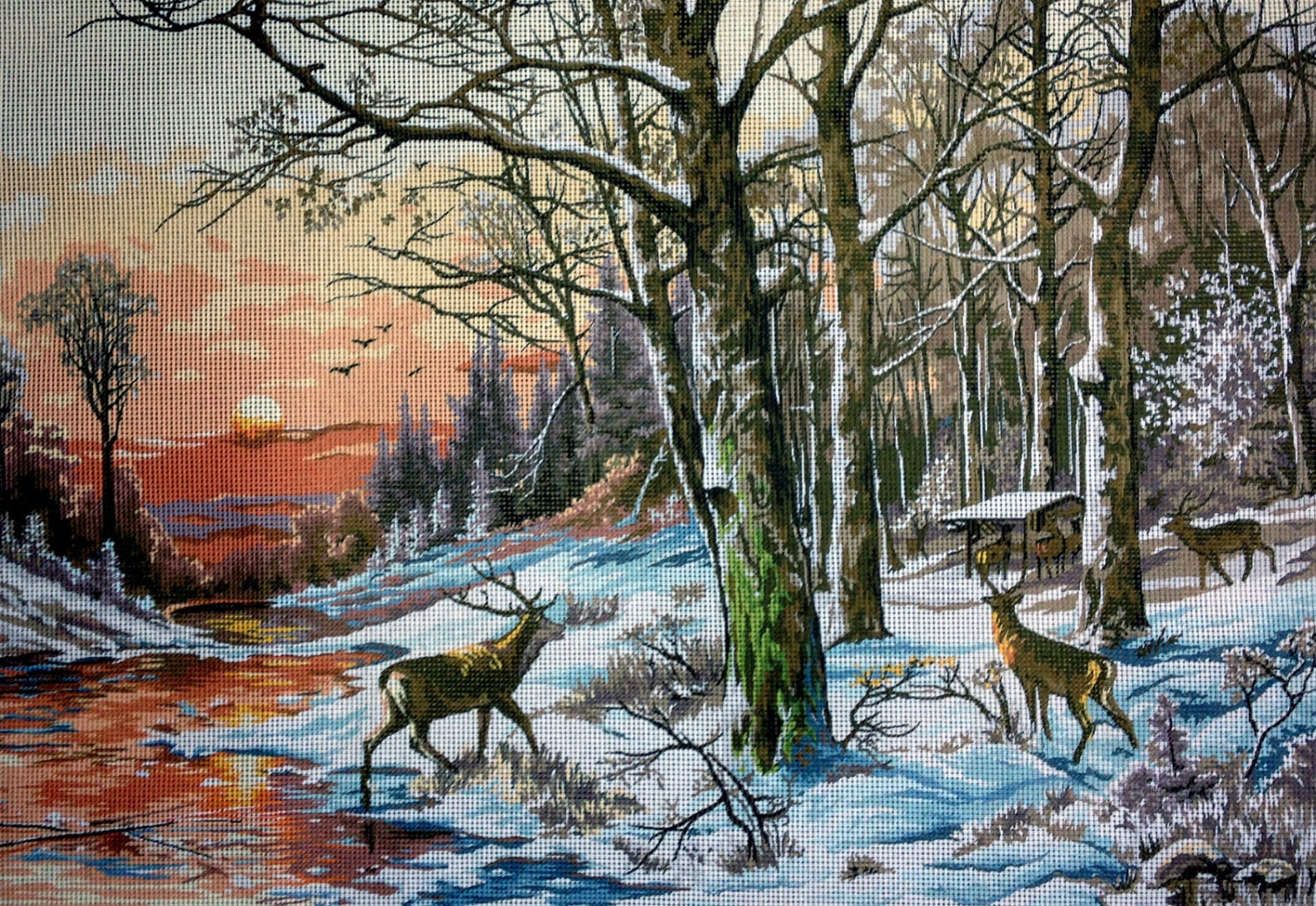 Needlepoint Kit Forest Landscape 24x16 60x40cm. Printed Canvas 221 - Etsy