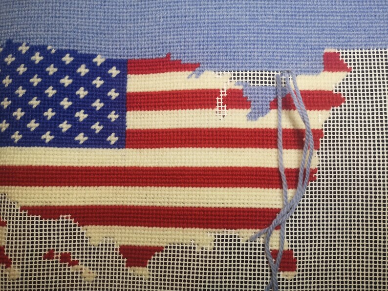 USA MAP Counted Cross Stitch, Needlepoint Cushion, PDF Chart ...