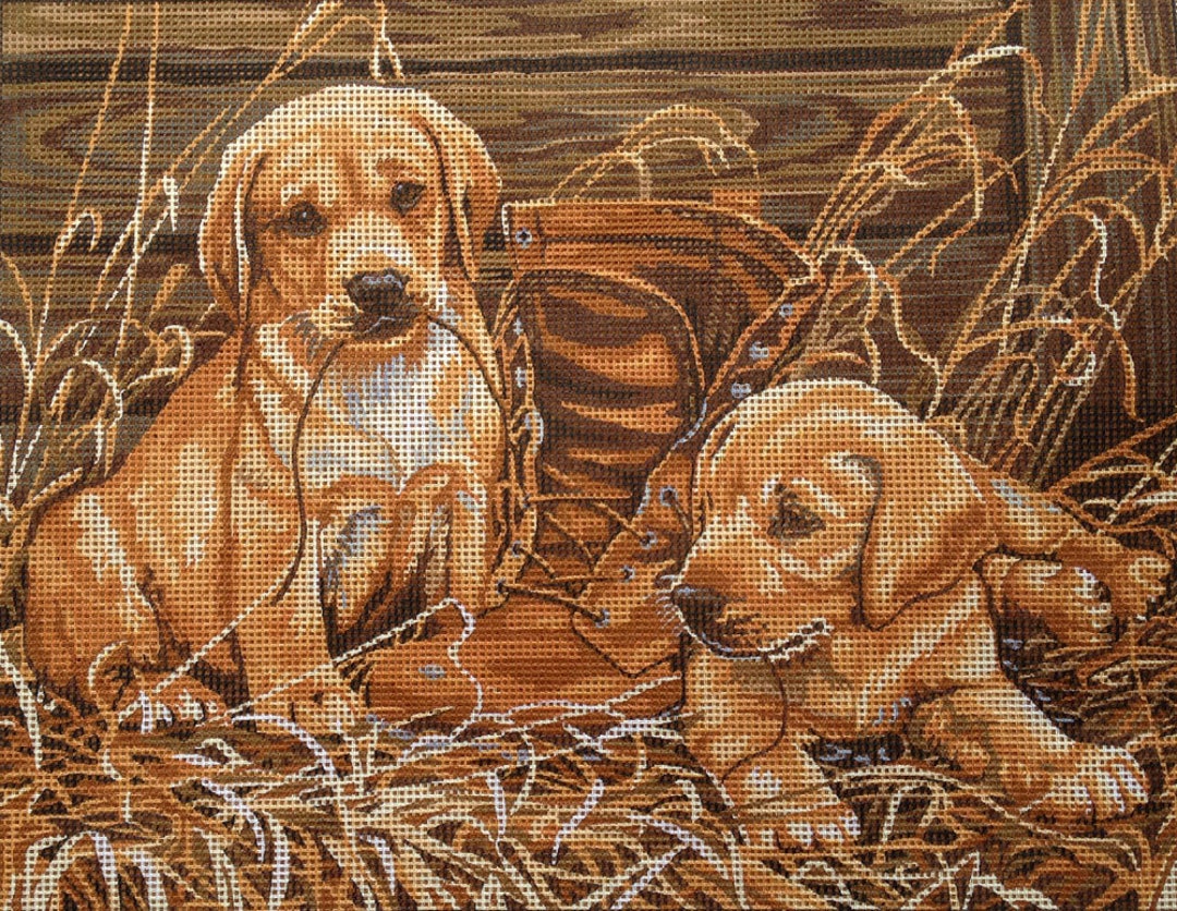 Tapestry Gobelin Needlepoint Kit dogs Printed Canvas 586 - Etsy
