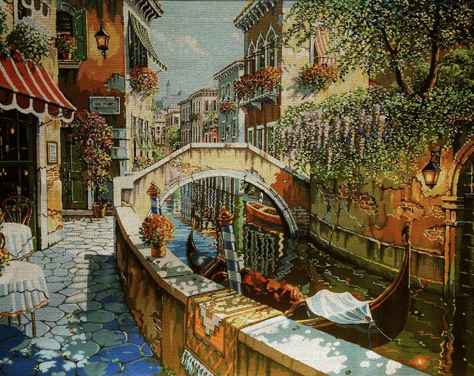 Needlepoint Kit Tapestry Needlework Venice View 18x24in Printed Canvas ...