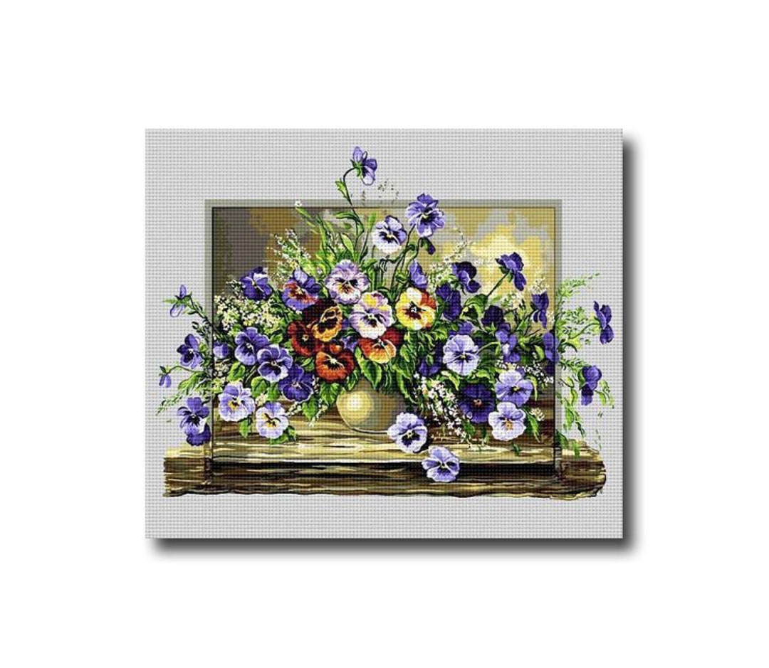 Needlepoint Kit Gobelin Tapestry Country Flowers Printed - Etsy