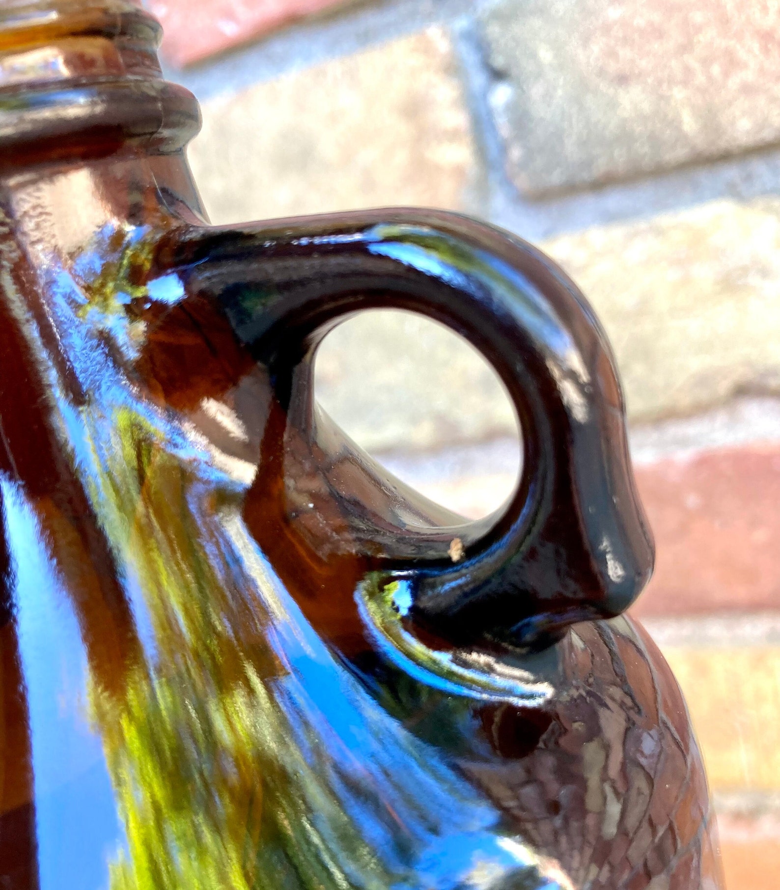 Upcycled Woodland Jug Decor | Brown Glass Vase | Cottage & Country ...