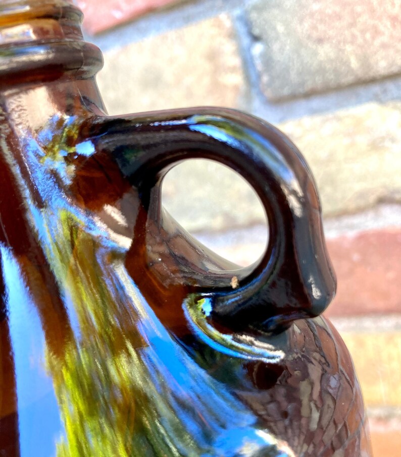 Upcycled Woodland Jug Decor Brown Glass Vase Cottage & - Etsy