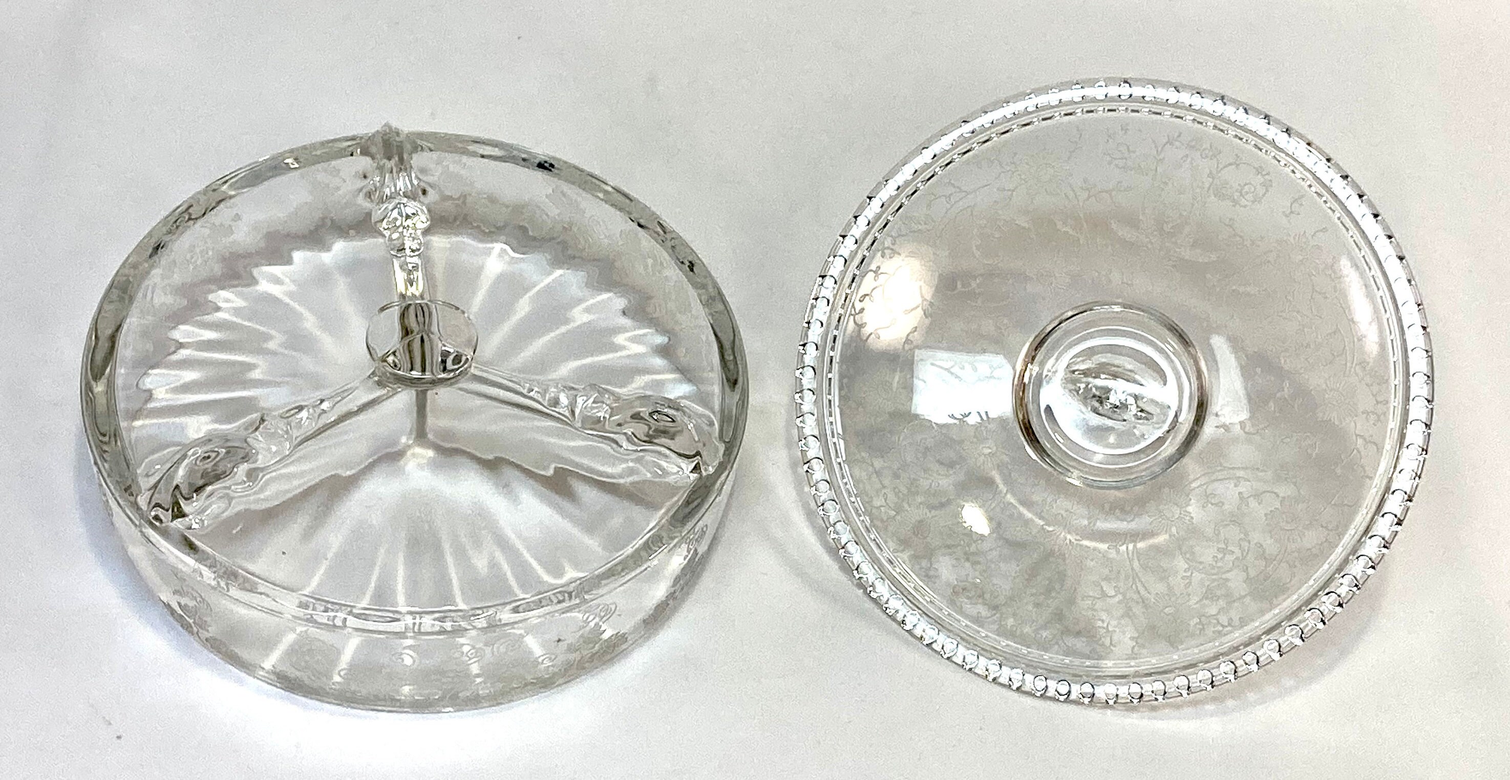 Depression Etched Divided Candy Dish W/ Lid Viking/new Martinsville ...