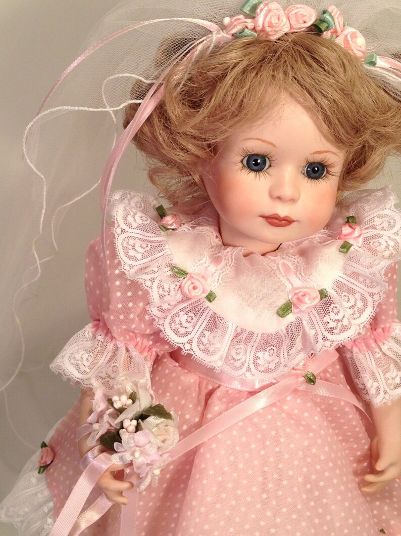 Flower Girl Porcelain Doll 14 Inch Jointed Hard Body - Etsy