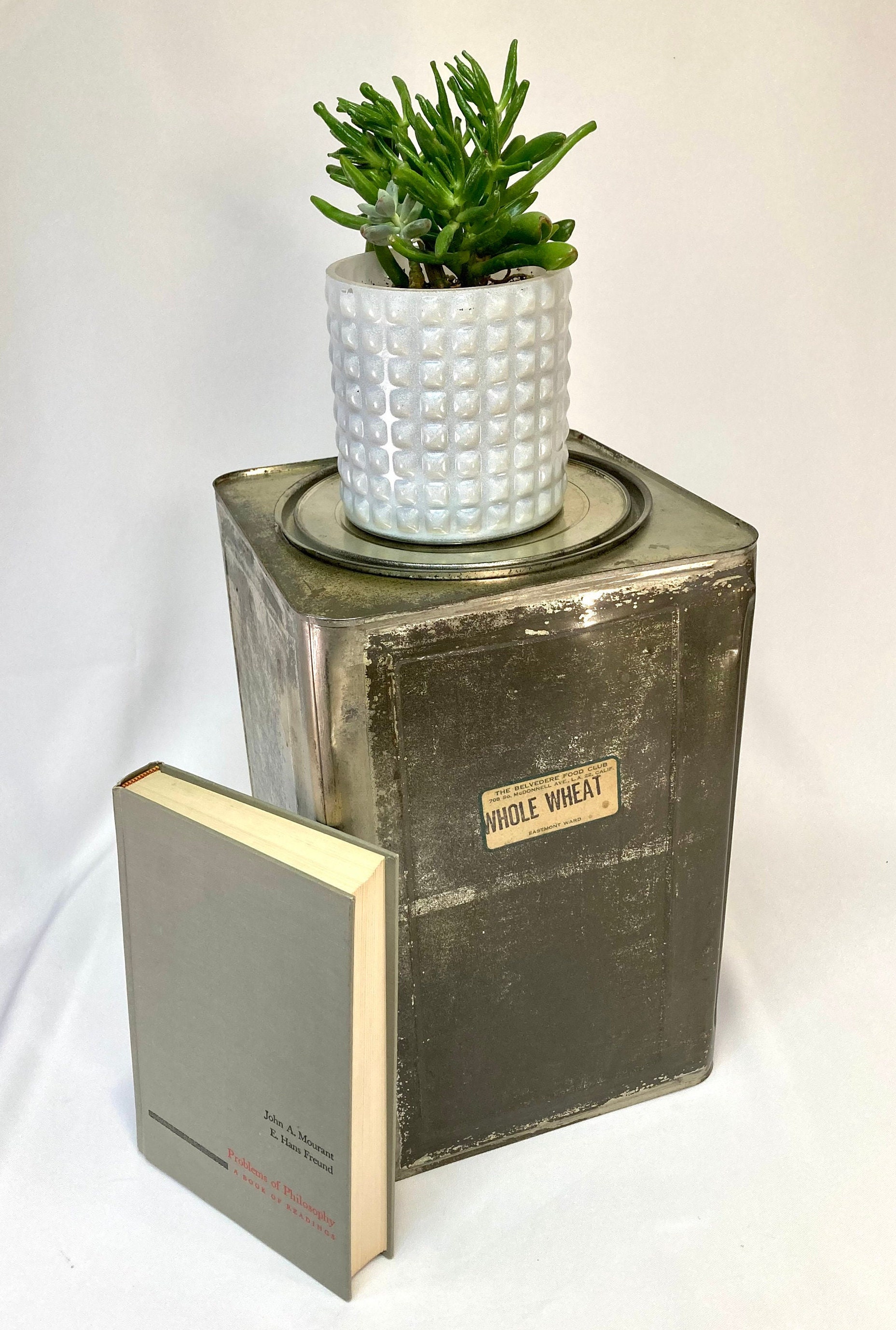 Multiple Large Metal Storage Cans Steel Lidded Rectangle Canister ...