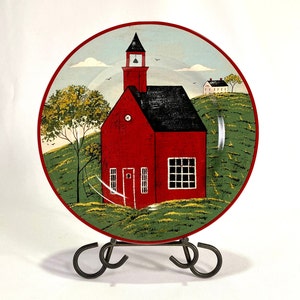 Warren Kimble Country Life Red School House Folk Art 8 in Collectible ...