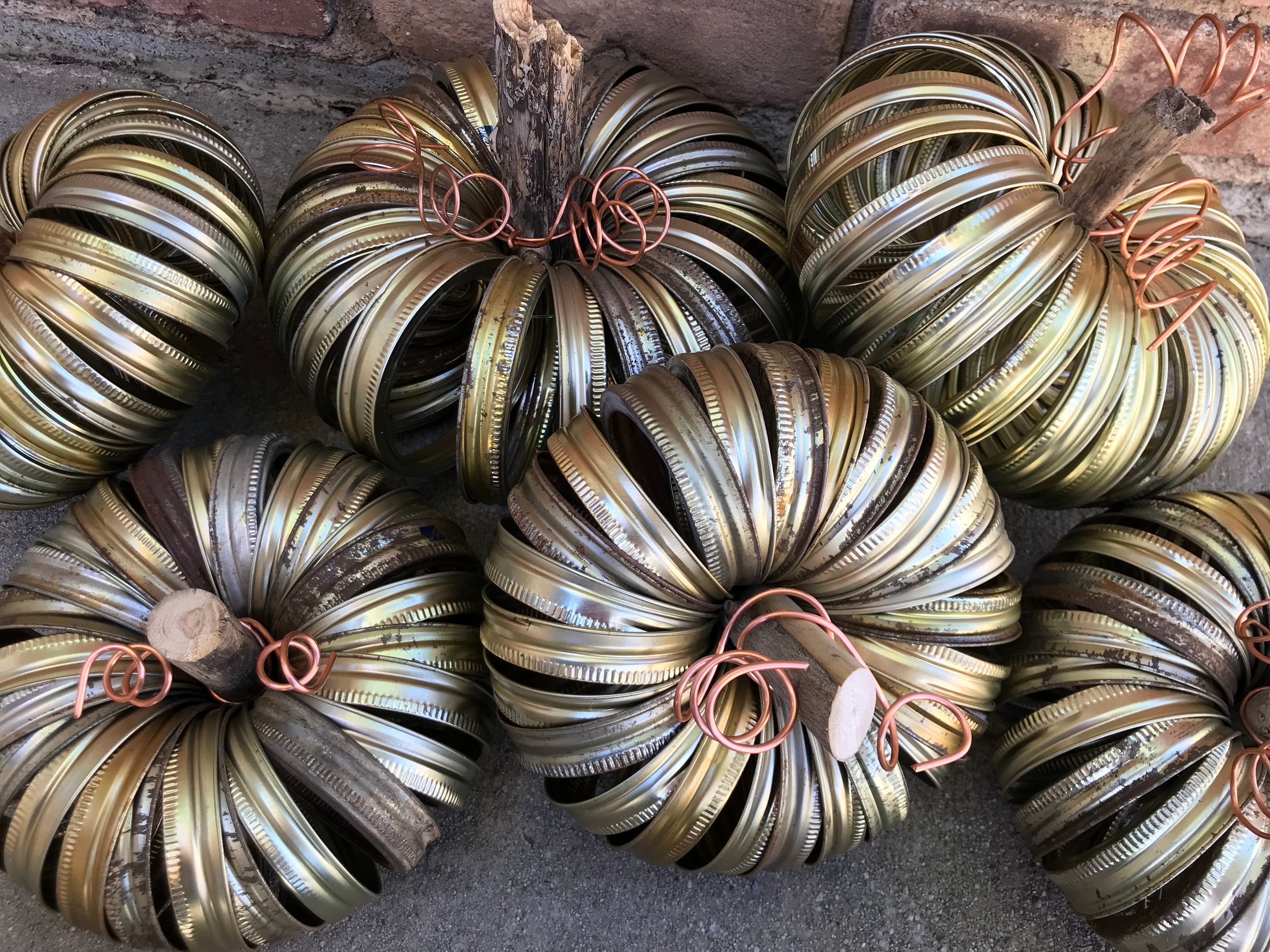 Rustic Canning Ring Pumpkin Upcycled Home Décor Shabby | Etsy