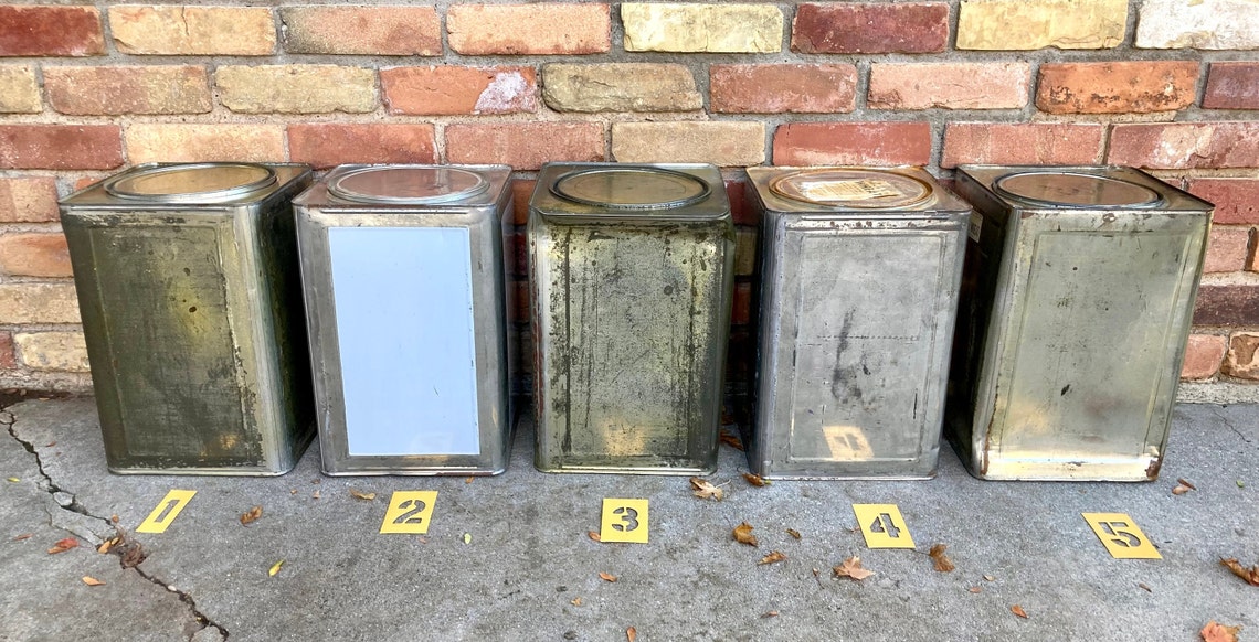 Multiple Large Metal Storage Cans Steel Lidded Rectangle - Etsy