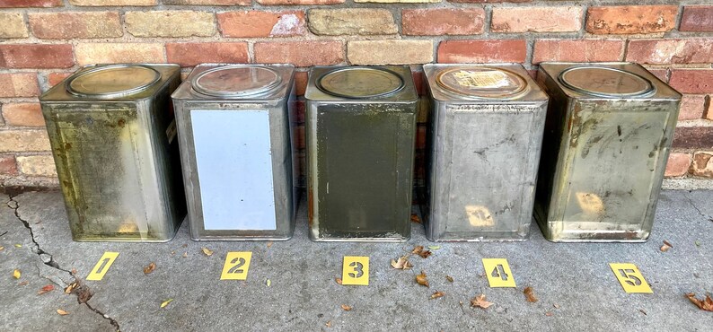 Multiple Large Metal Storage Cans Steel Lidded Rectangle - Etsy