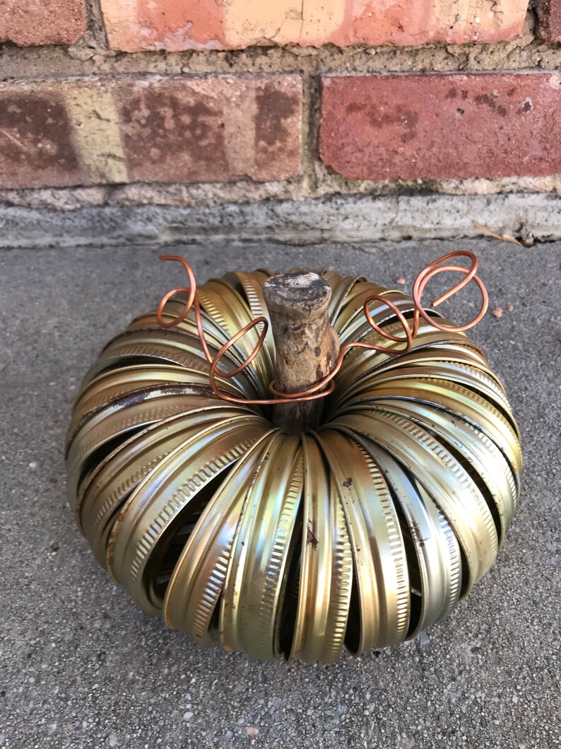 Rustic Canning Ring Pumpkin Upcycled Home Décor Shabby | Etsy