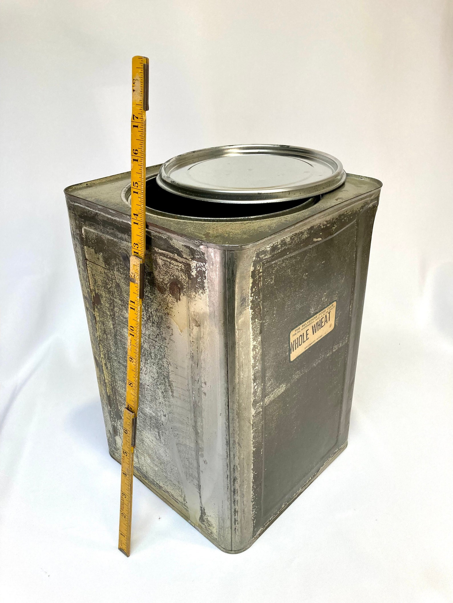 Multiple Large Metal Storage Cans | Steel Lidded Rectangle Canister ...