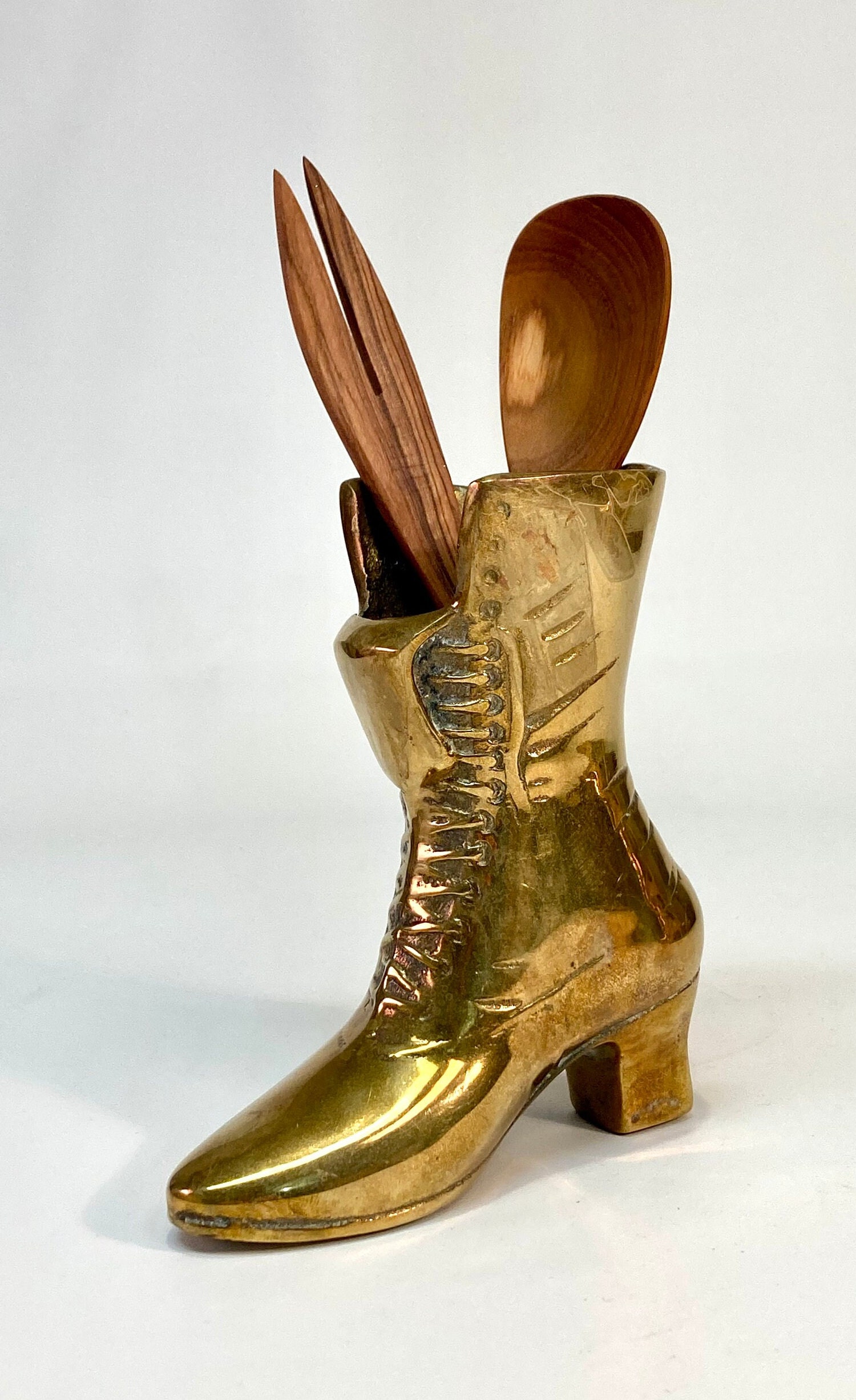 5 Vintage Brass Victorian Ladies Boot Sculpture Gold Cottage/country ...