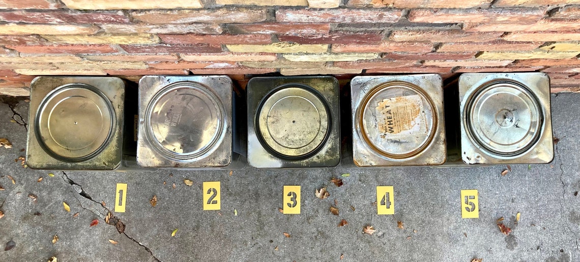 Multiple Large Metal Storage Cans Steel Lidded Rectangle | Etsy