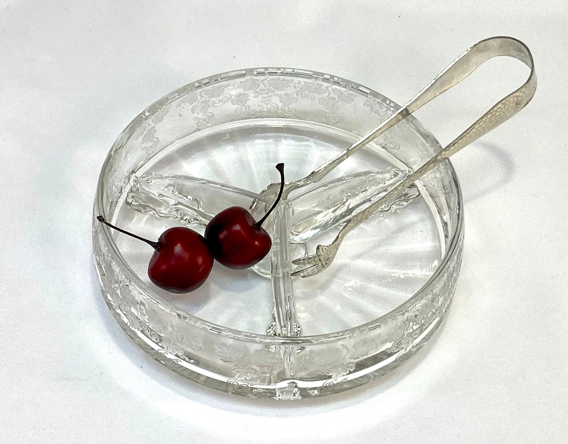 Depression Etched Divided Candy Dish W/ Lid Viking/new Martinsville ...