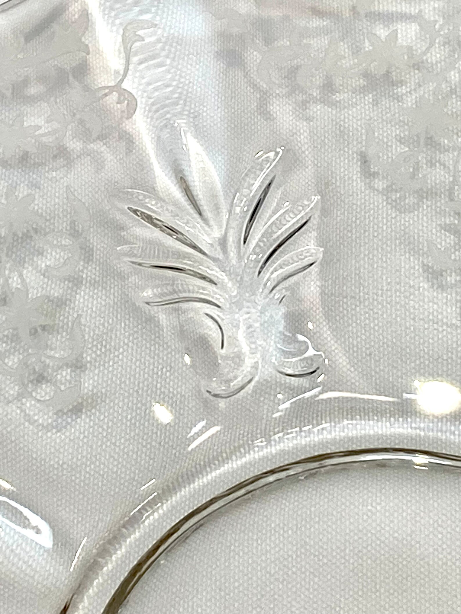 Fostoria NAVARRE Round Glass Tray | 1940s Clear Scalloped Platter W ...