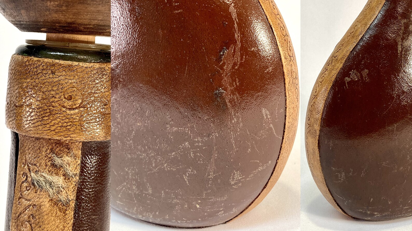 Leather Covered Glass Bottle W/wood Stopper Medieval/renaissance Decor ...