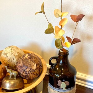 Upcycled Woodland Jug Decor | Brown Glass Vase | Cottage & Country ...