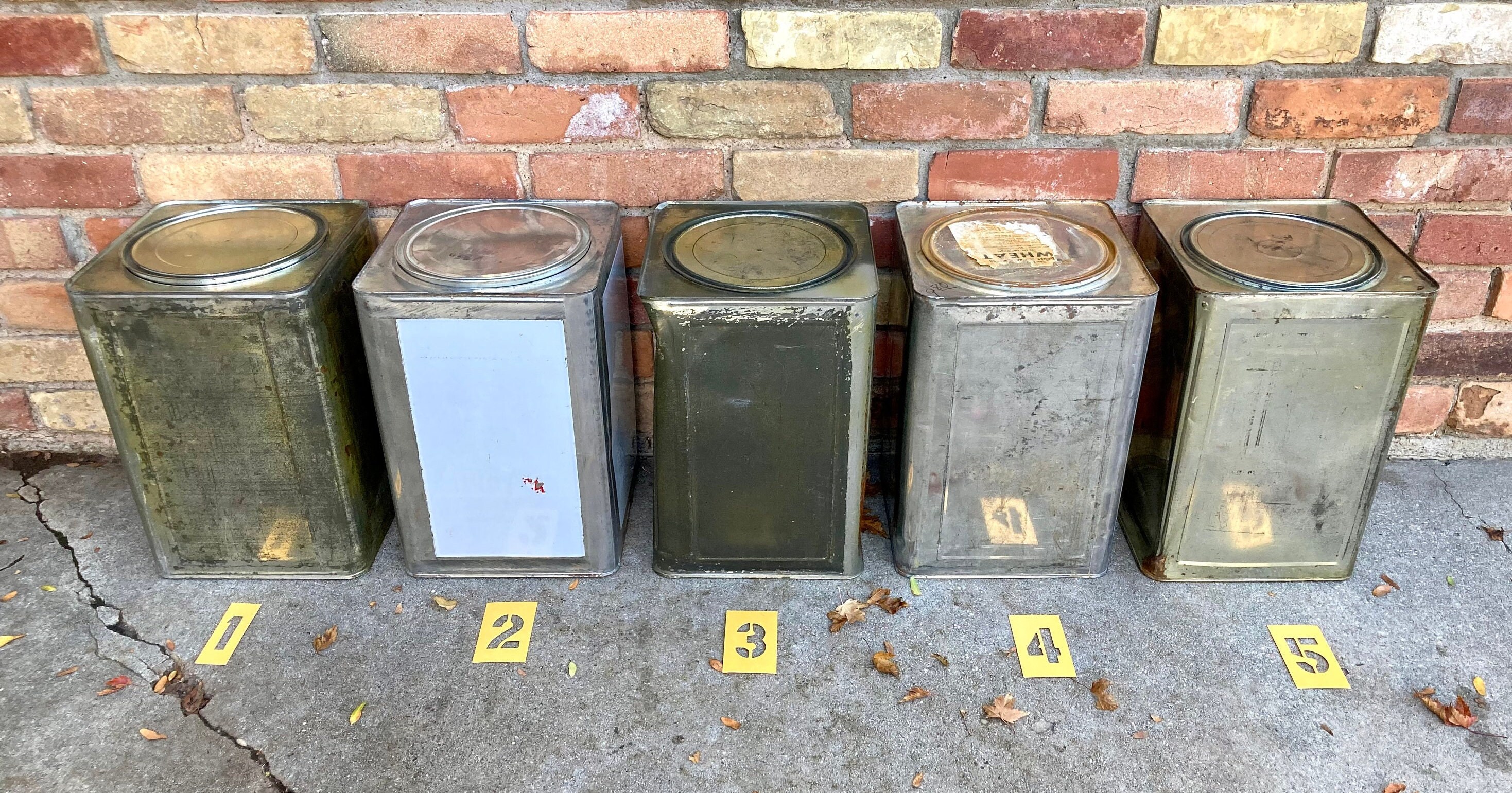 Multiple Large Metal Storage Cans Steel Lidded Rectangle - Etsy