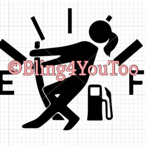 Empty Gas Tank Silhouette | Fuel Door Decal | Car Decals | Car Stickers ...