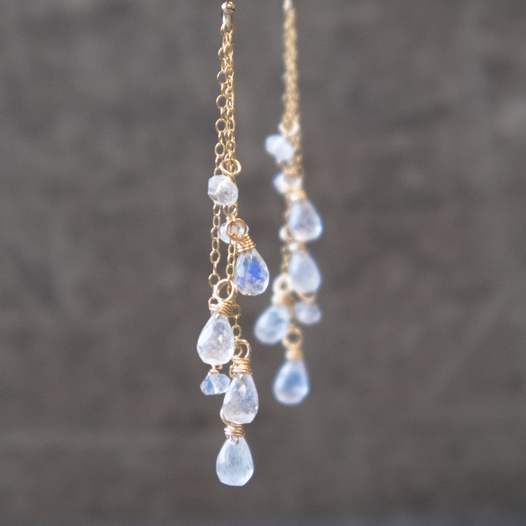 Moonstone Earrings Dangle, June Birthstone Gifts for Women, Rainbow ...
