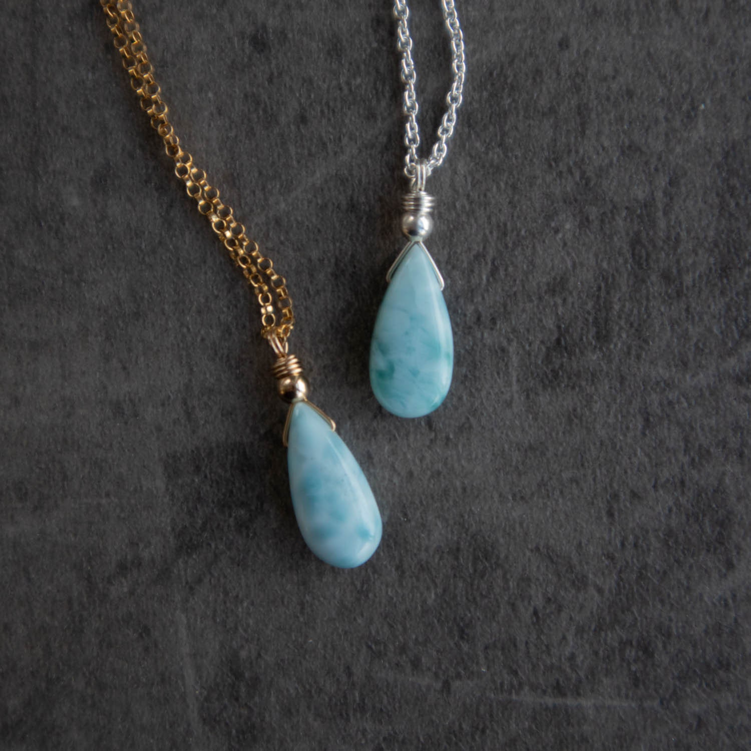 Pendants Natural fine quality beautiful square shape larimar sterling ...