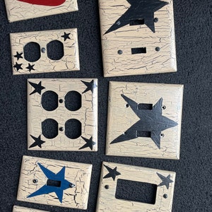 Primitive Switch Plate Covers Rustic Barn Star - Etsy