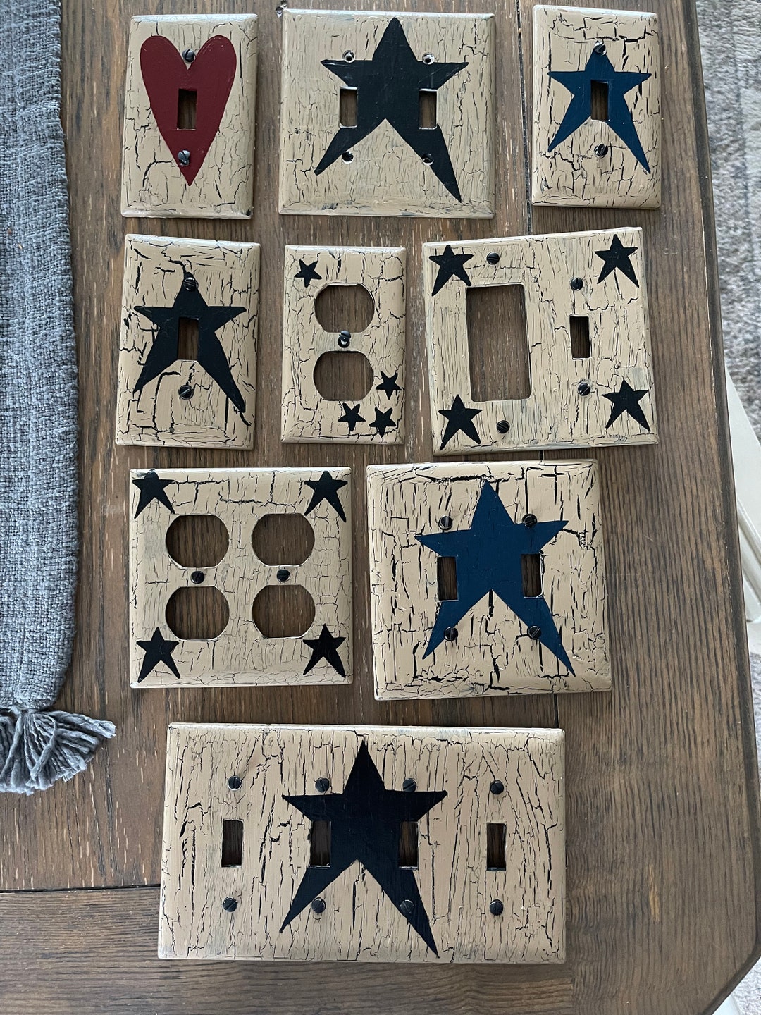 Primitive Switch Plate Covers Rustic Barn Star - Etsy