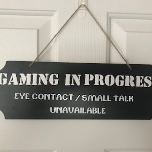 Gaming in Progress Sign - Etsy