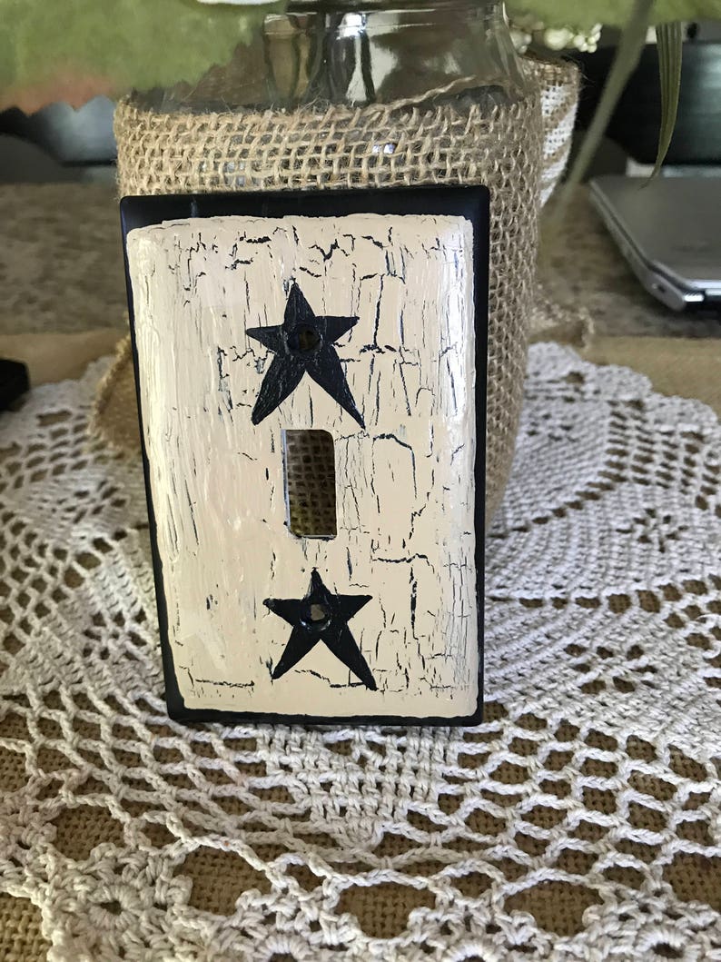 Primitive Americana star switch plate cover barn star rustic | Etsy