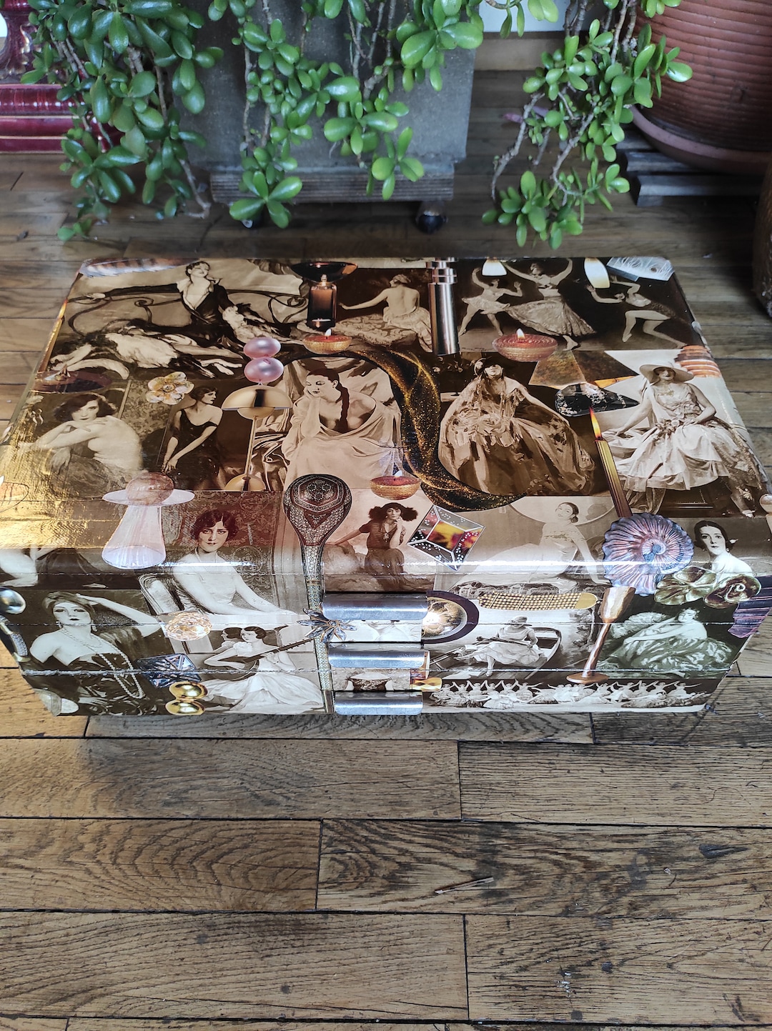 Small Wooden Piece of Furniture, Three Drawers, Paper Collage ...