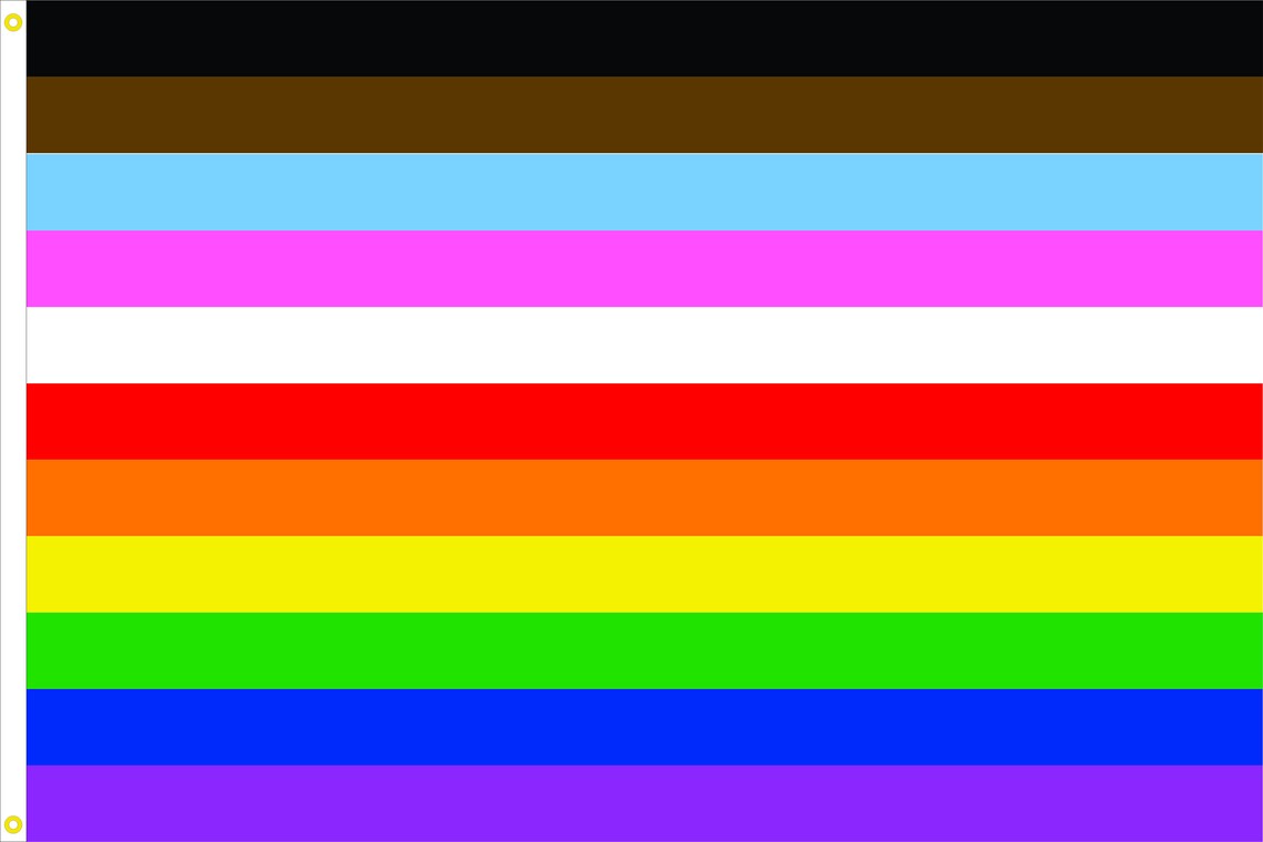 11-stripe Fully Inclusive Rainbow Flag Hand Sewn 11 Stripe - Etsy