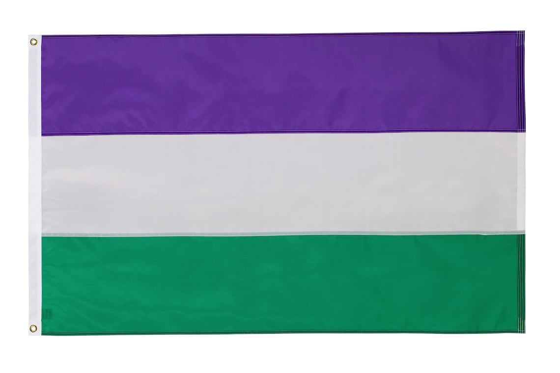 Genderqueer Pride Flag PURPLE WHITE GREEN Pride Flag | Etsy