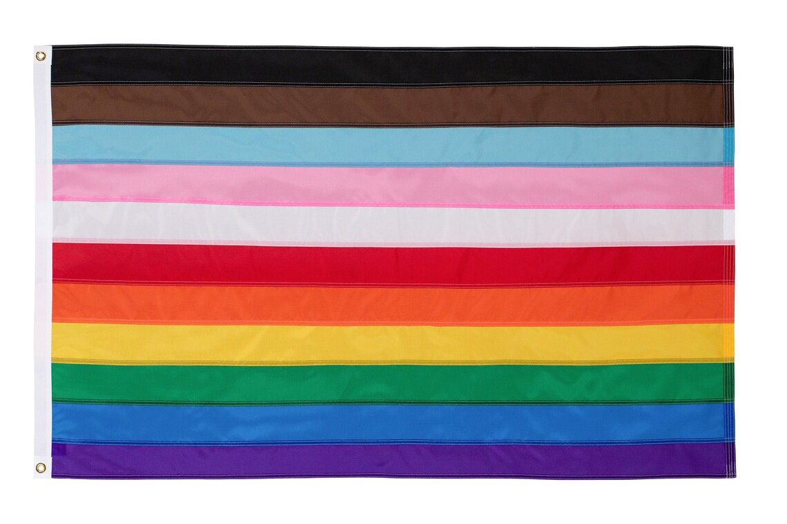 11-stripe Fully Inclusive Rainbow Flag, Hand Sewn 11 Stripe Rainbow ...