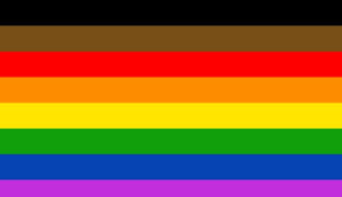 Philadelphia Rainbow Flag, Hand-sewn Inclusive Philly Rainbow Flag ...