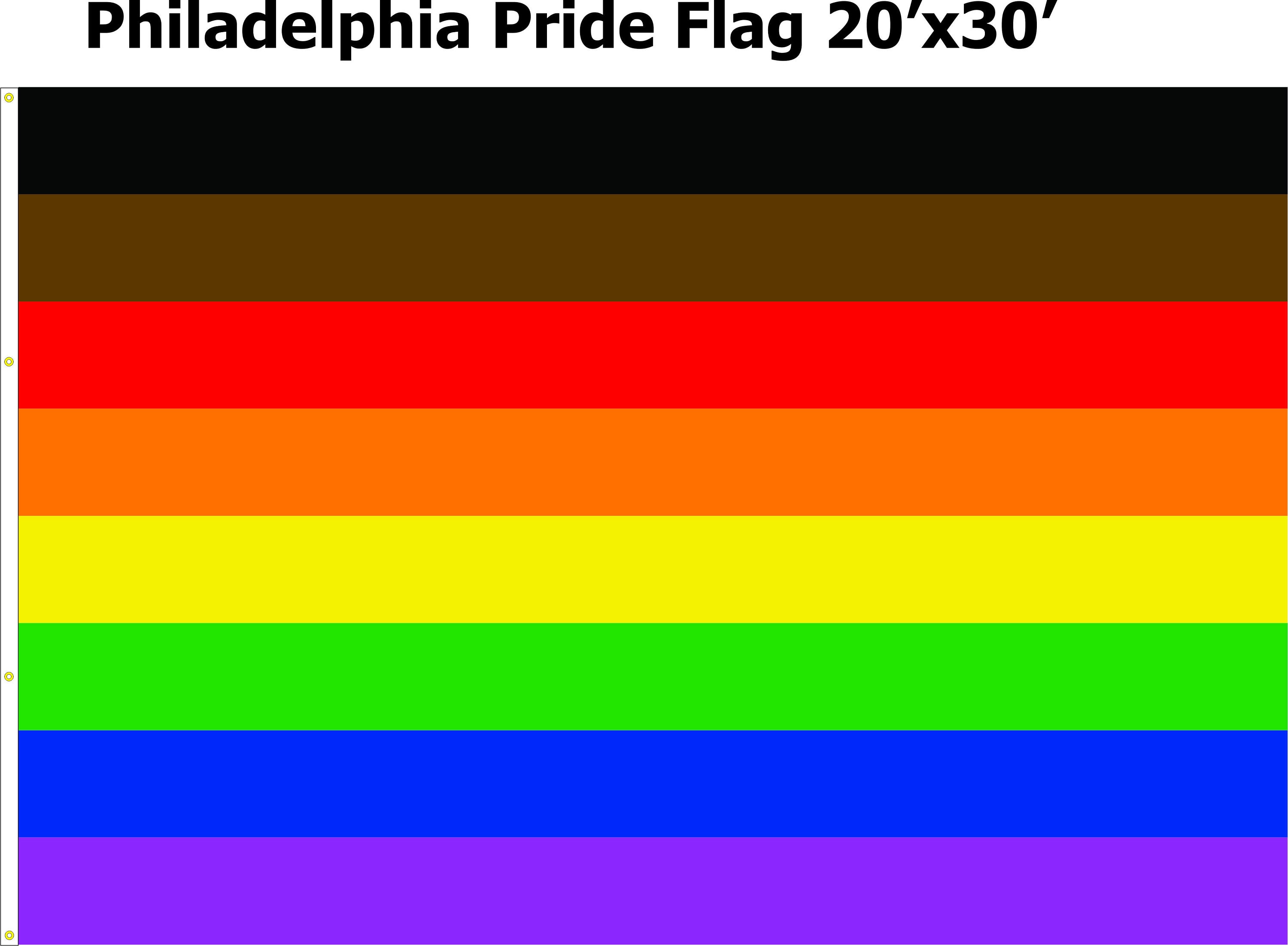20' X 30' Philadelphia Rainbow Pride 8 Stripe Flag - Etsy Singapore