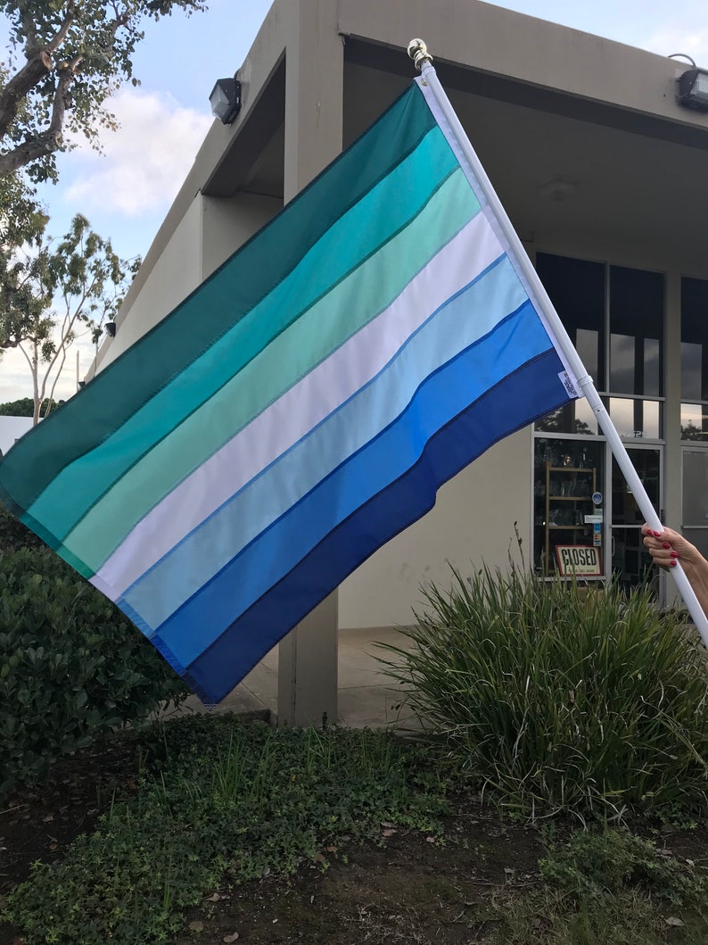 Bandera Del Orgullo Masculino Gay Bandera Mlm Cosida A Mano Etsy España