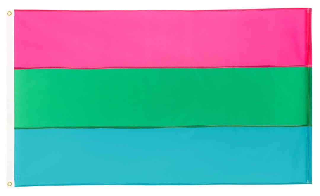 Hand-sewn Polysexual Pride Flag, Pink Green Blue Stripes - Etsy