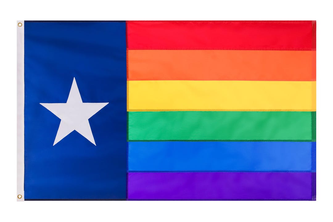 Hand Sewn Texas Pride Flag, Rainbow Star - Etsy