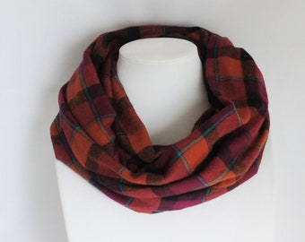 Plaid Infinity Scarf | Etsy
