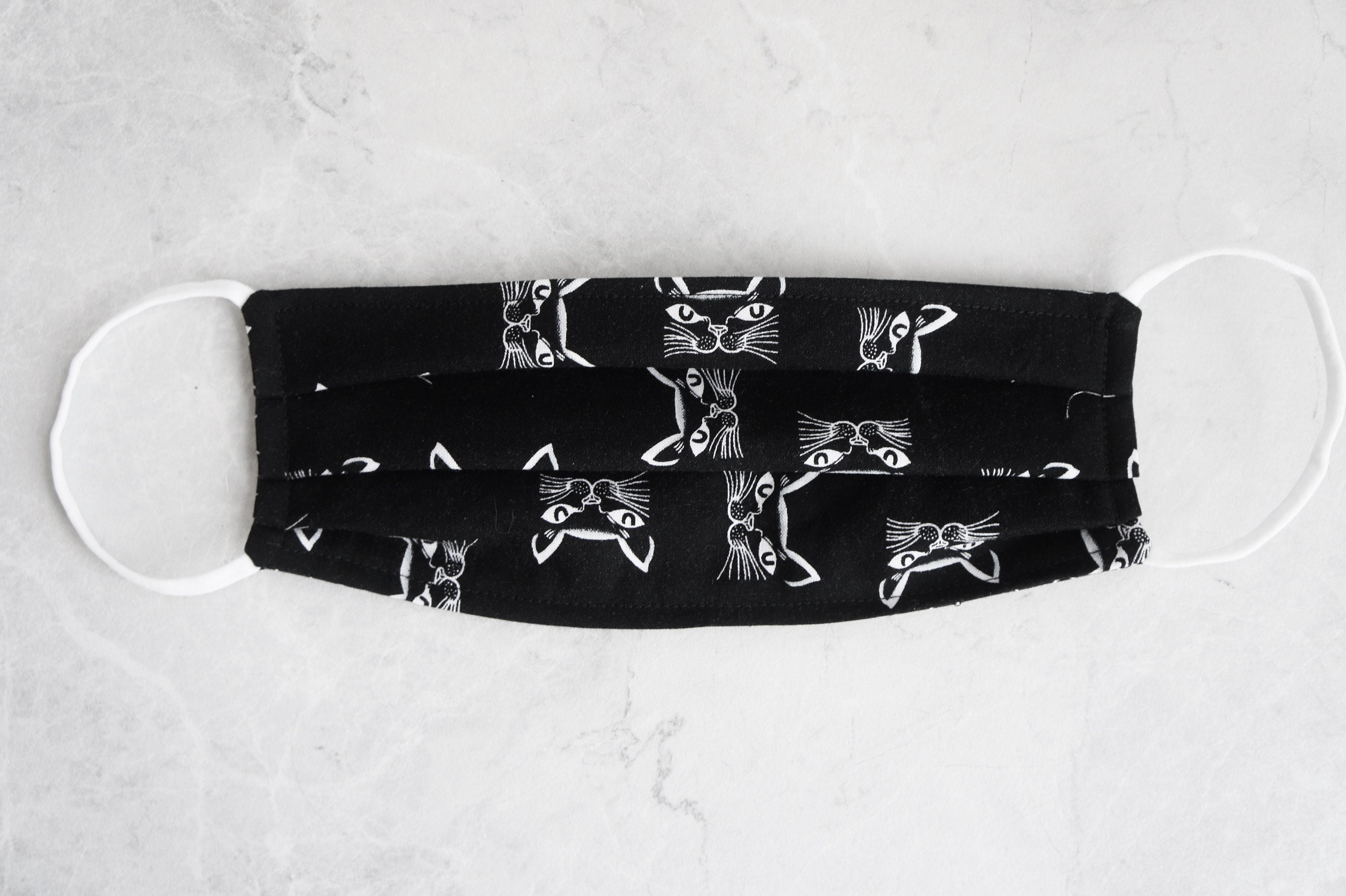 MASK WITH CATS / Cats lovers / Cotton mask / Face mask / Black | Etsy
