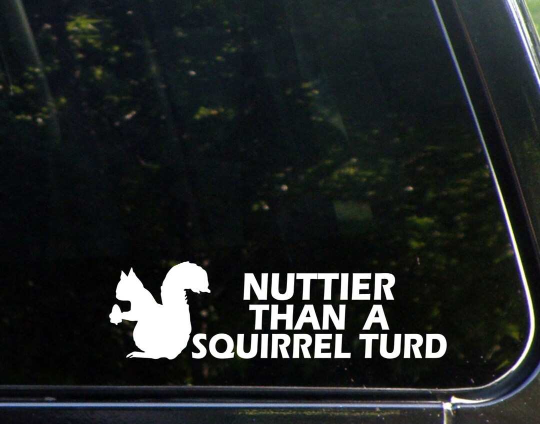 Nuttier Than A Squirrel Turd With Squirrel Custom Vinyl Decal/ Sticker ...