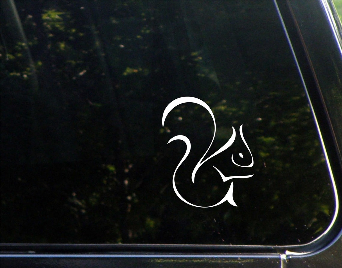 Squirrel- Decal for Cars-window Decal | White |4.5" Inch - Etsy