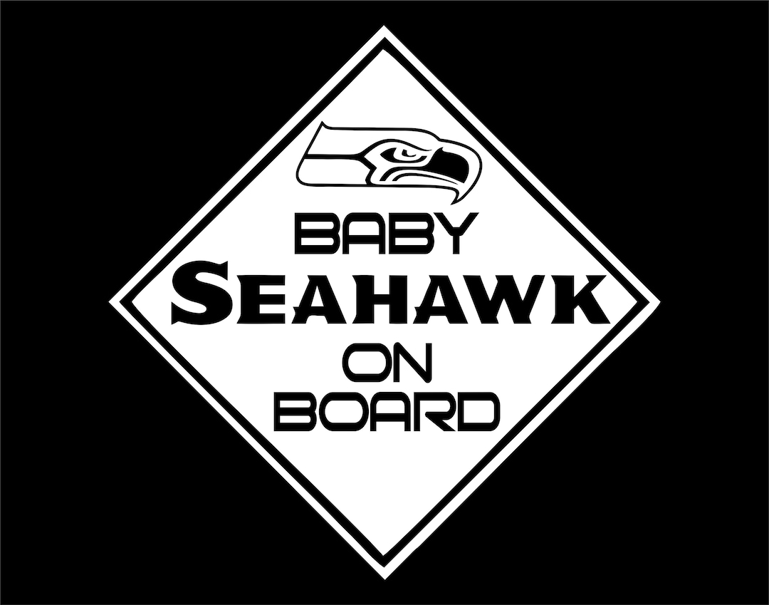 Baby Seahawk on Board- Decal for Cars-window Decal | White | 5.75" Inch ...