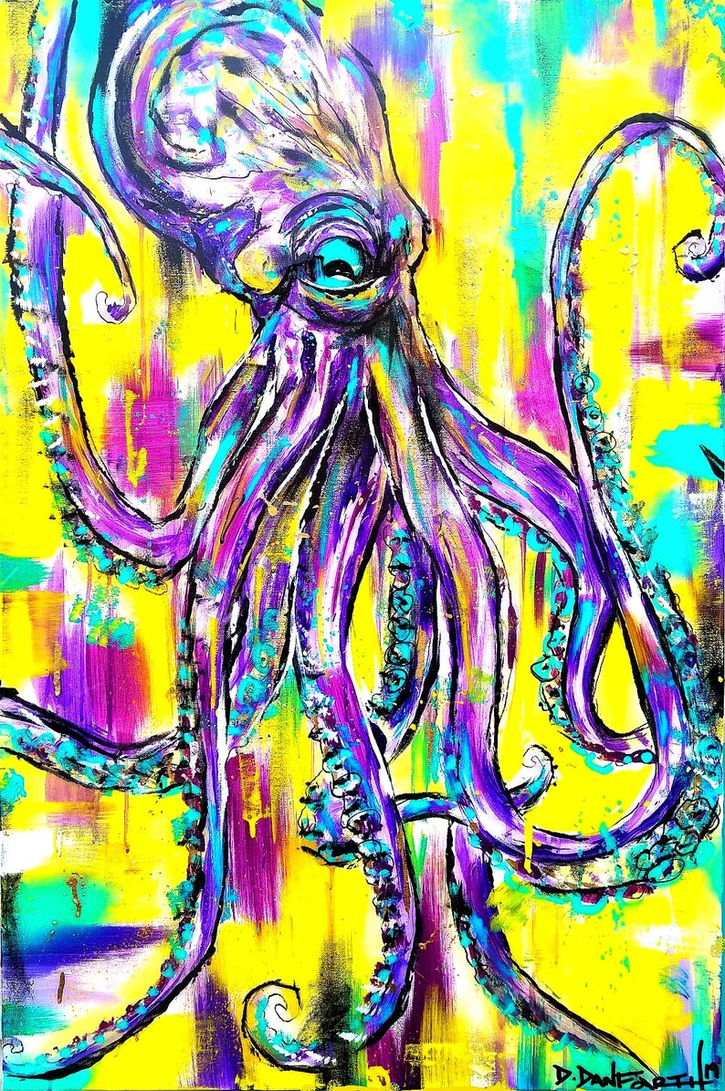 LIME OCTO - Paper Print - Etsy
