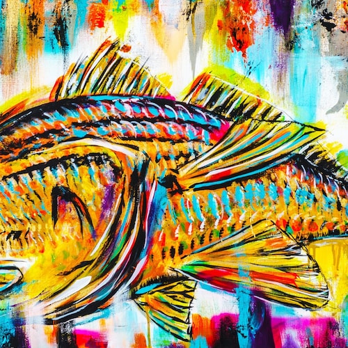 Redfish on Canvas - Etsy