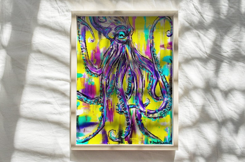 LIME OCTO - Paper Print - Etsy