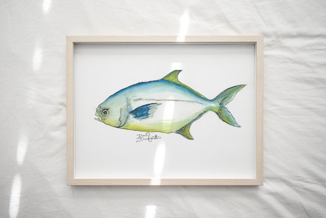 POMPANO WATERCOLOR - Paper Print - Etsy
