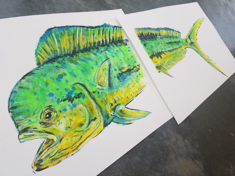 Mahi Mahi Art Print Set 12x18 - Etsy