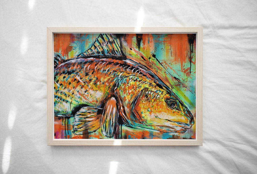 TANGERINE REDFISH - Paper Print - Etsy